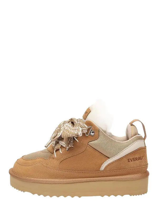 EVERAU AUSTRALIA Papuan Lace Up Sneaker Boots In Chestnut - Gold