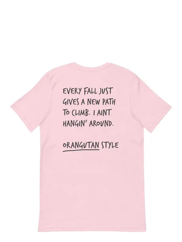 ANCHOR & CREW Cotton Think Ocean Orangutan Aspirations Cotton Embroidered T-shirt - Pink