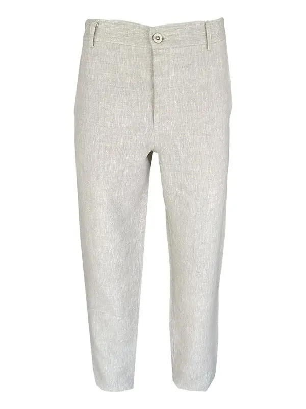 Haris Cotton Linen Pant In Natural Color - Grey