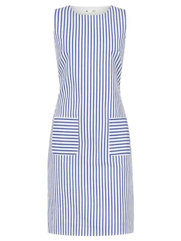 YUMI Navy Stripe Cotton Shift Dress - Blue