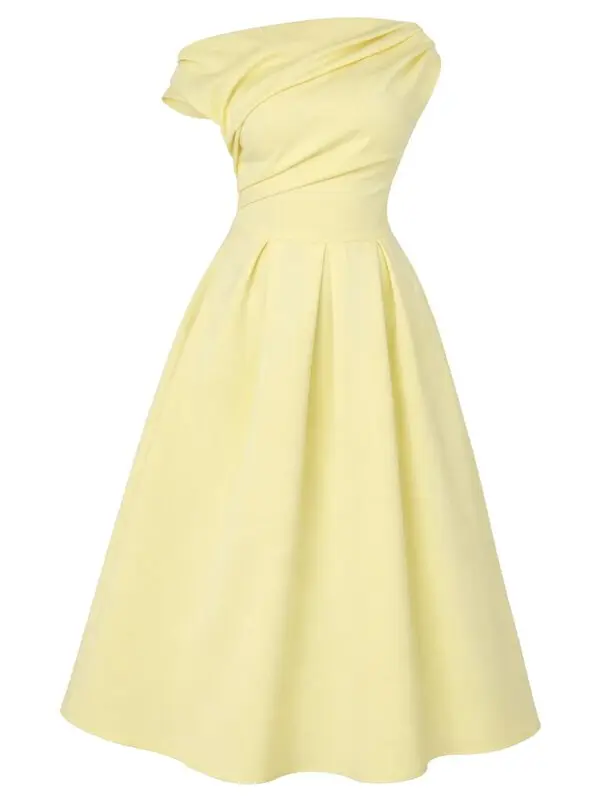 GIRL IN MIND Betty Asymmetric Midi Dress - Yellow