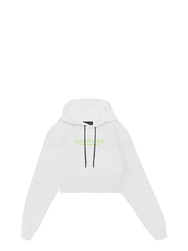 KAPTURE Travel Logo-print Cropped Hoodie - White