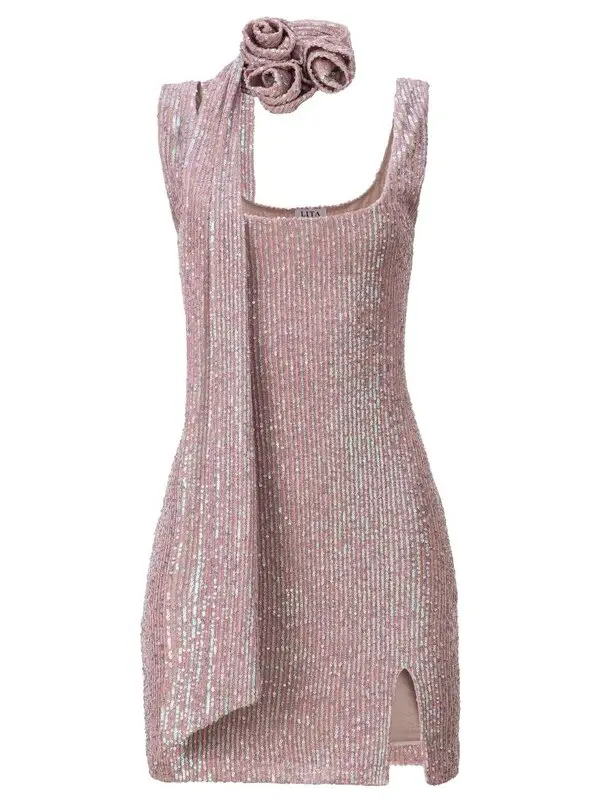 LITA COUTURE Sequin Embellished Mini Dress - Pink