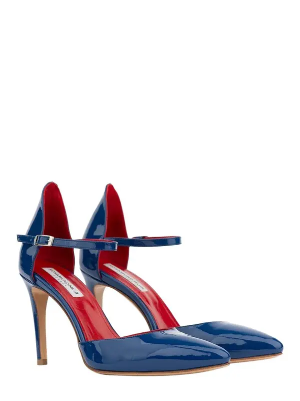 ROSAMUND MUIR LONDON Lumina Patent Heels - Blue