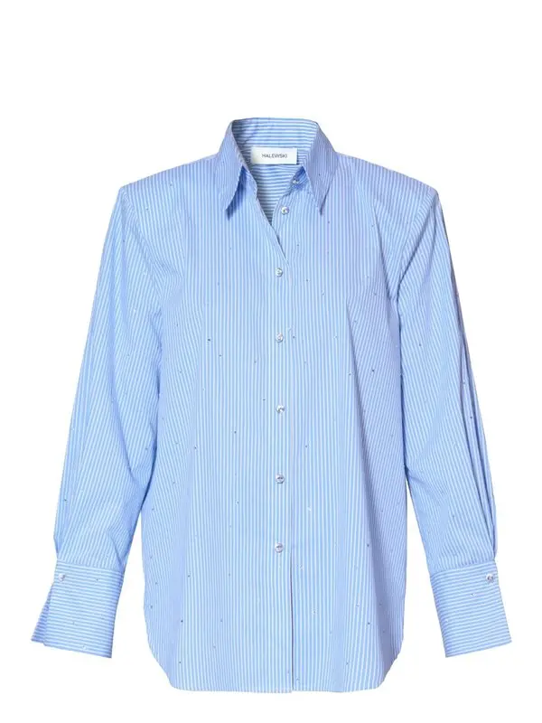 AGGI BY HALEWSKI Irma Light Oversized Shirt With Jest - Blue