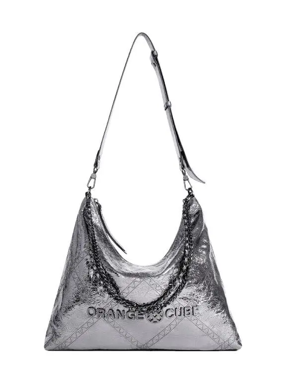 ORANGE CUBE Metropolitan Crossbody Bag Black - Silver