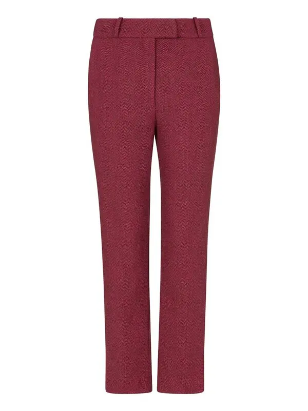 LILY AND LIONEL Pandora Tapered Herringbone Print Trouser - Pink