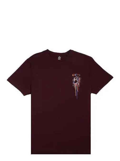 EIGHT X Contents Under Pressure Graphic T-shirt Burgundy - Red
