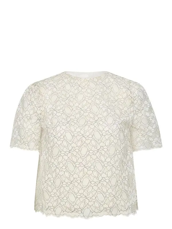 LILY AND LIONEL Calippo Lace Short Sleeve Top - White