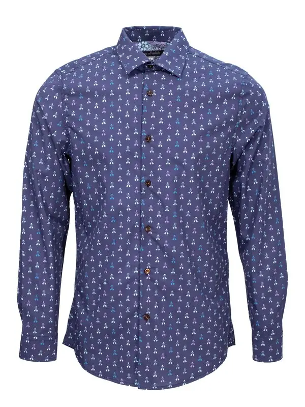 LORDS OF HARLECH Nigel Guitar Skulls Shirt Skipper - Blue