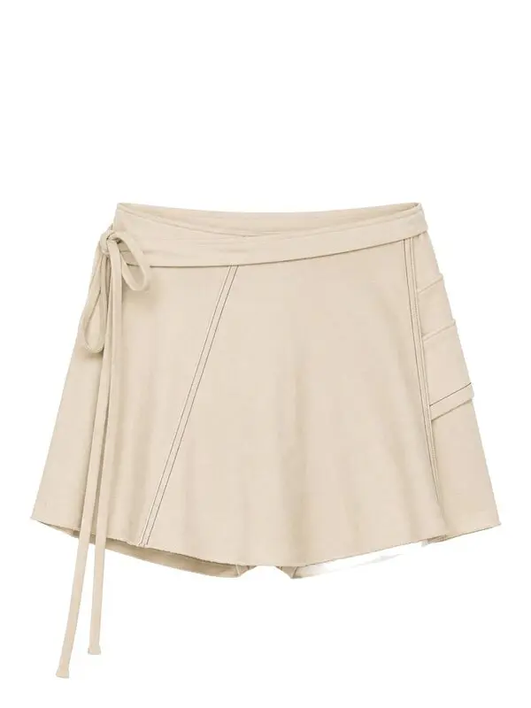 Carmen Says Neutrals Volley Cream Wrap Mini Tennis Skirt - White