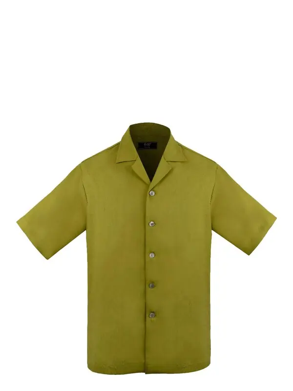 DAVID WEJ Kingston Linen Blend Shirt Olive - Green