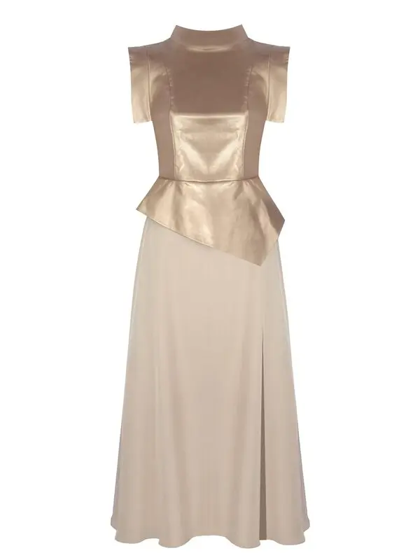 MIRIMALIST Concrete Midi Dress - Gold