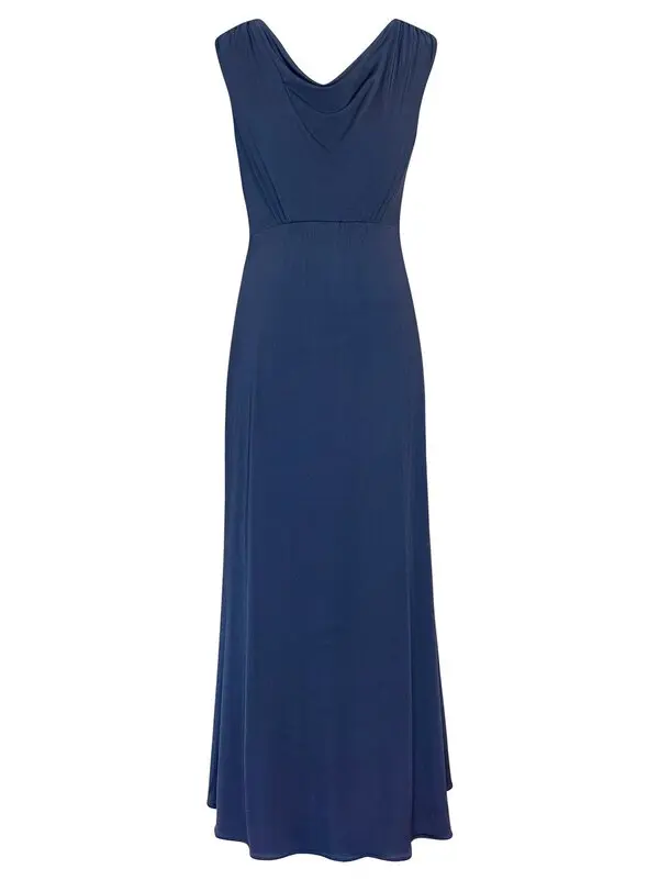 ALIE STREET LONDON Cruise Cowl Neck Gown In Midnight - Blue