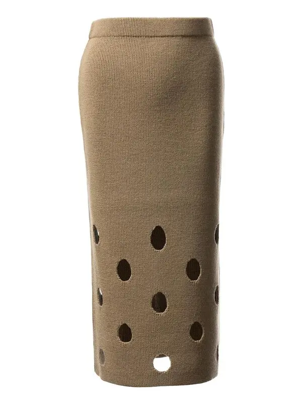 FULLY FASHIONING Bria Skirt Khaki - Brown