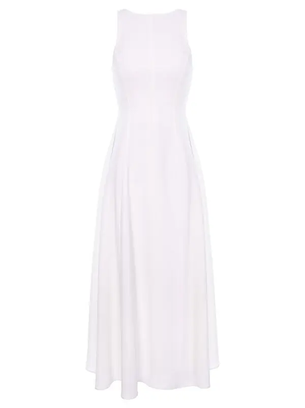 CONCEPT A TROIS Off Shoulder, Midi Dress - White