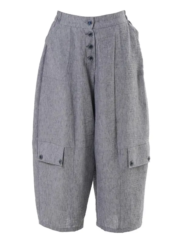 METAMORPHOZA Wide-leg Pants With Linen - Grey