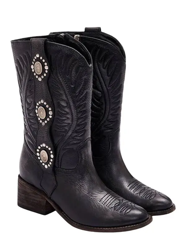 CLARA BARCELO Serendipity Leather Boots - Black