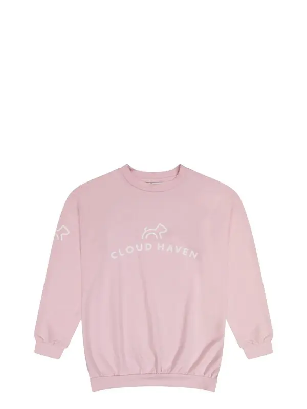 CLOUD HAVEN Boyfriend Logo Sweatshirt In Soft - Pink
