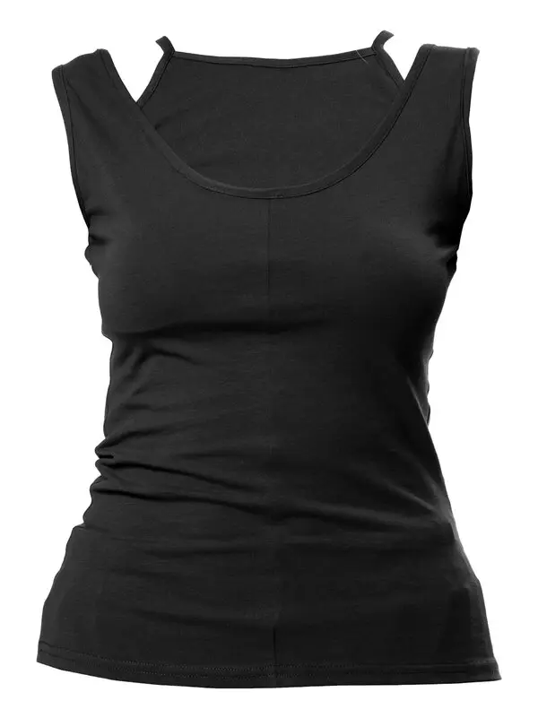 METAMORPHOZA Cutout Tank Top - Black