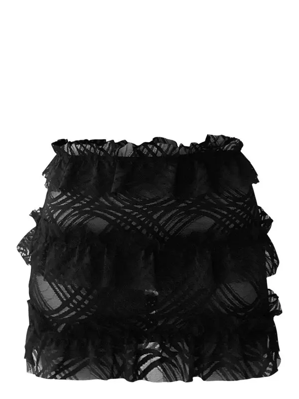 OW Grace Ruffle Mini Skirt - Black