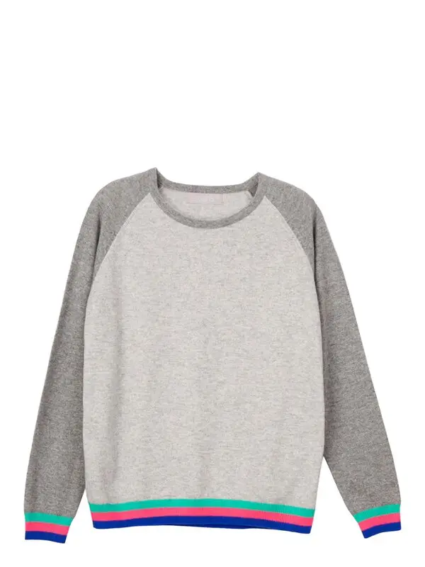 COVE Car Cashmere Jumper With Neon Stripes - Grey