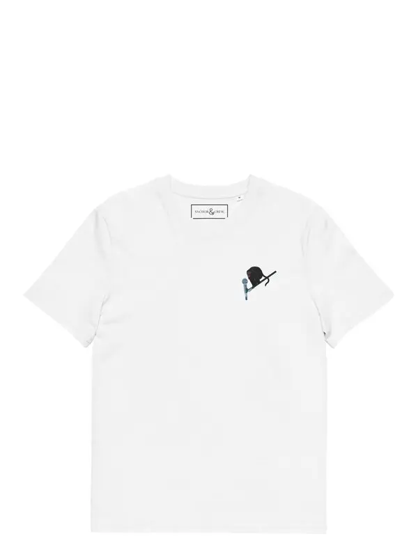 ANCHOR & CREW Artist Monkey Organic Cotton Embroidered T-shirt - White