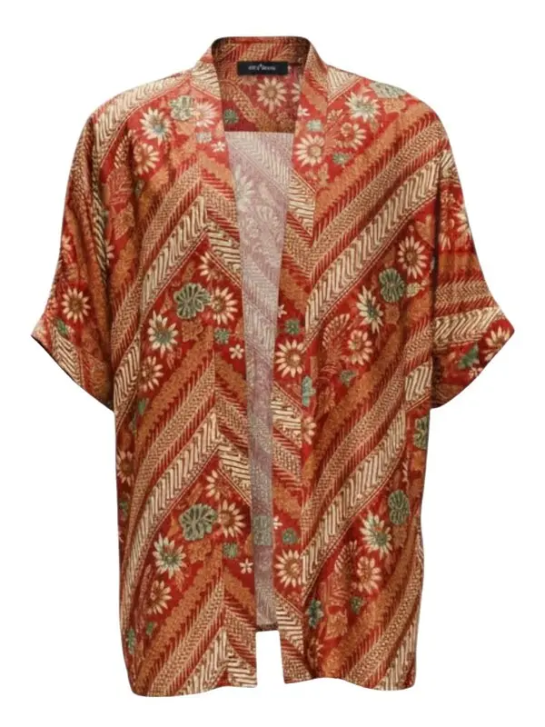 ORIGIN OF HEARTS Neutrals / Imai ’s Contemporary Kimono Shirt - Red