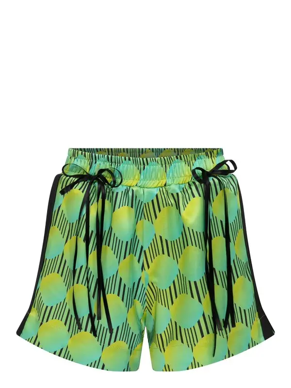 JE TE VEUX Jett Polka Dot Shorts With Polka Dot Details - Green