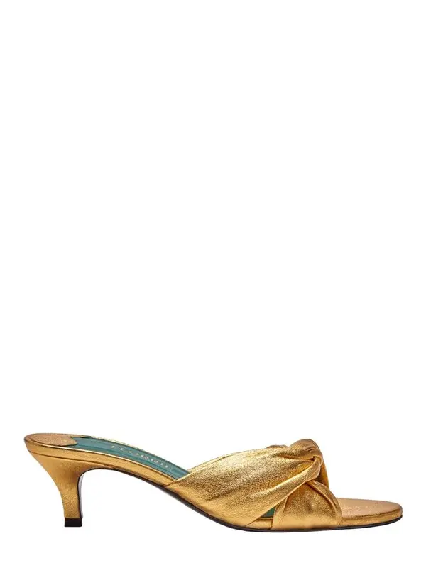 FLORRIE Emma 50mm Leather Mule Vintage - Gold
