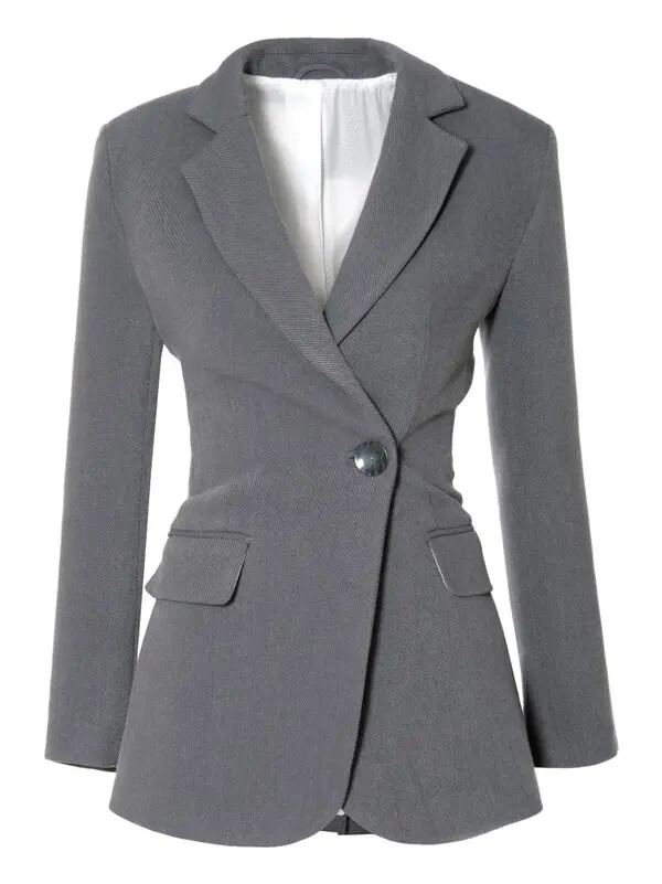 AGGI BY HALEWSKI Isabella Baltic Hourglass Shaped Feminine Blazer - Grey