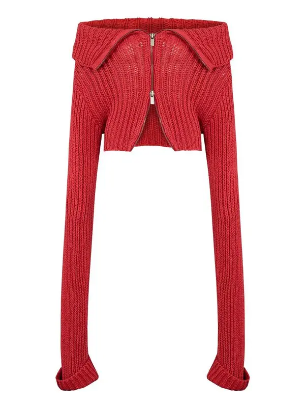 PCFG Your Itch Knit Crop Top Samba - Red