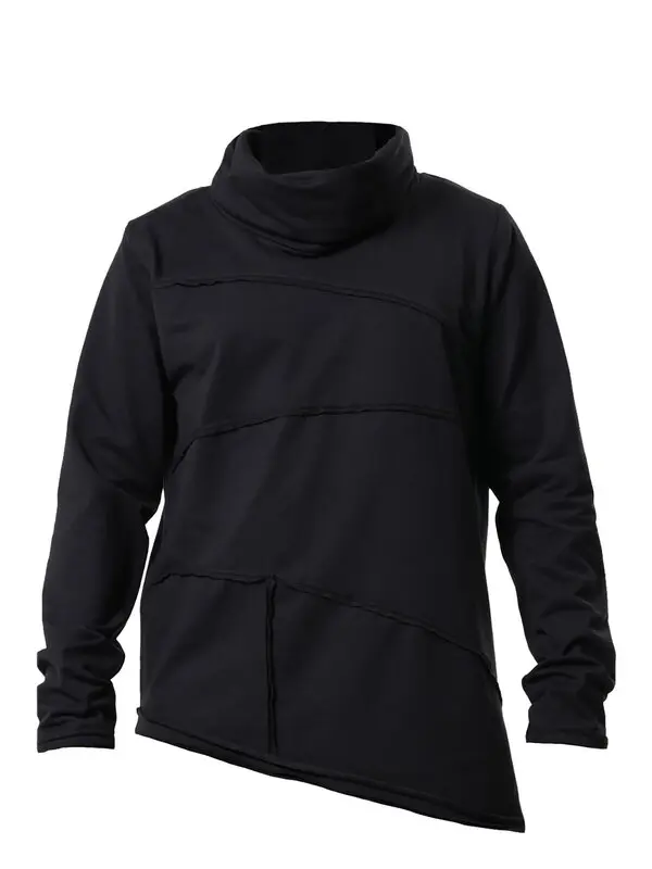METAMORPHOZA Cotton Turtleneck Top - Black