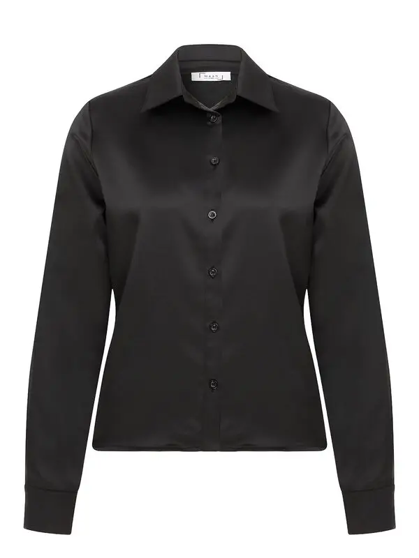 MAAN ISTANBUL Smooth Satin Shirt – Days - Black