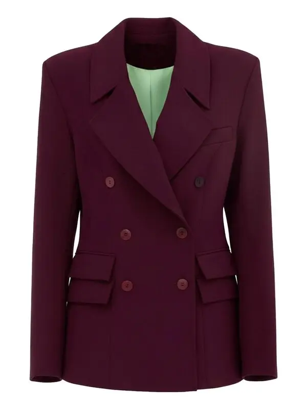 JULIA ALLERT Classic Tailo Double-breasted Blazer – Wine - Red
