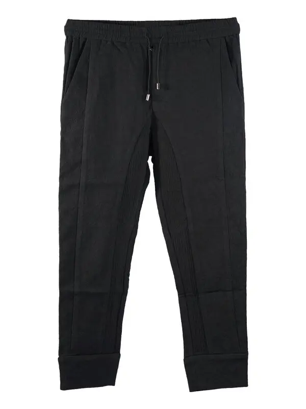 SMART AND JOY Tapered And Textured Pants - Black