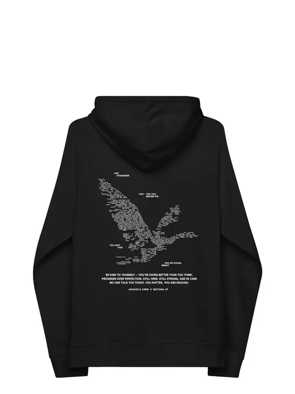 ANCHOR & CREW Seven You Are Enough X Tal Health Editions Organic Cotton Hoodie - Black