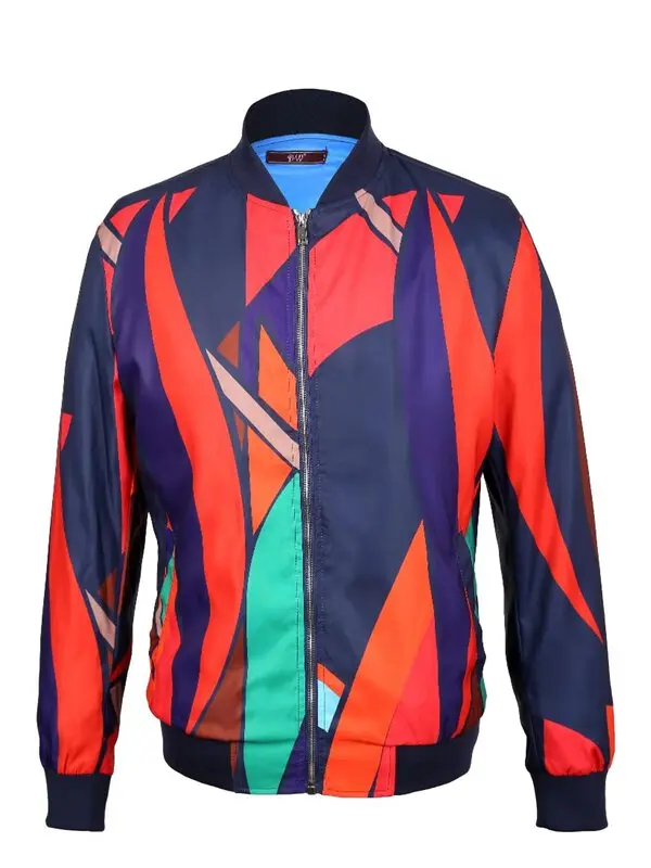 DAVID WEJ Adimu Bomber Jacket – Multicolor - Red