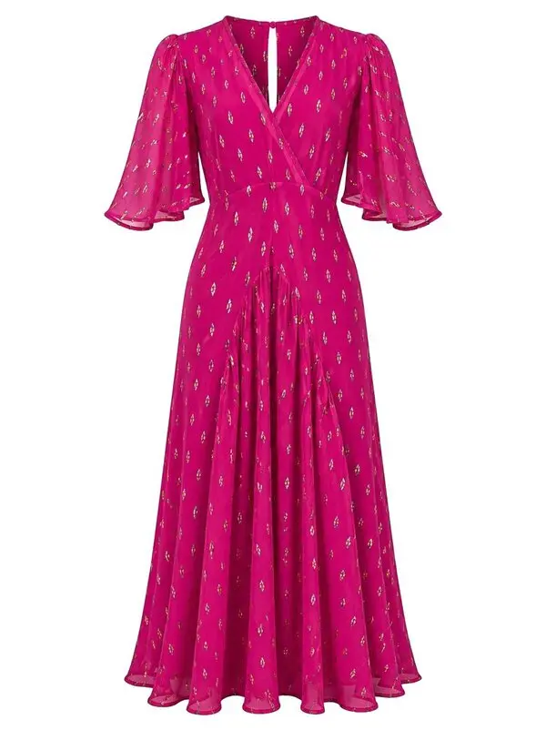 ROSE & NANCY Talia Fuchsia Maxi Dress - Pink