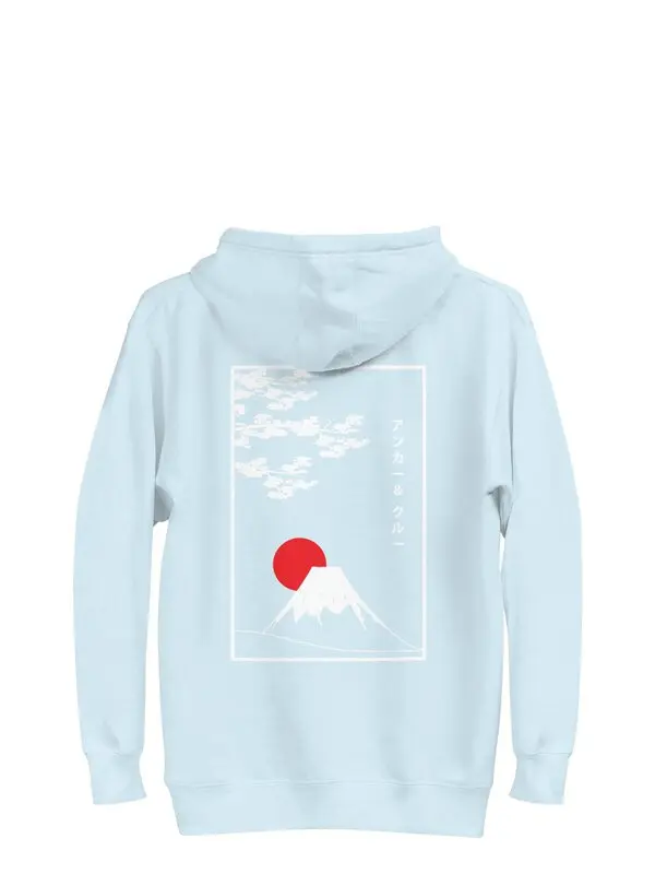 ANCHOR & CREW Sky Mount Fuji Landmark Cotton Blend Hoodie - Blue