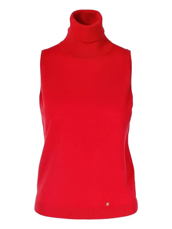 TIRILLM Alicia" Sleeveless Merino Wool Top - Red