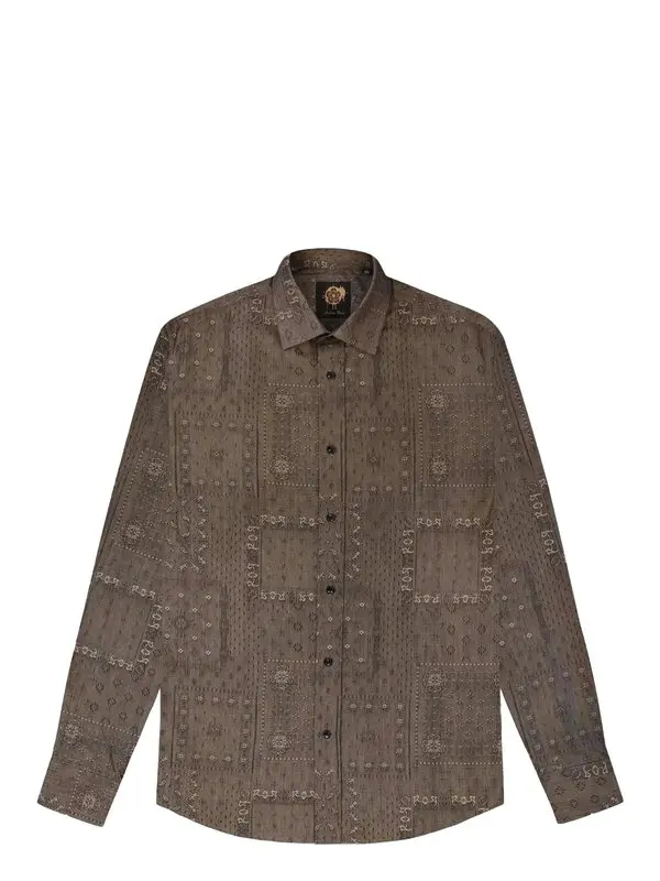 GRESHAM BLAKE Antique Ornatal Jacquard Shirt - Brown