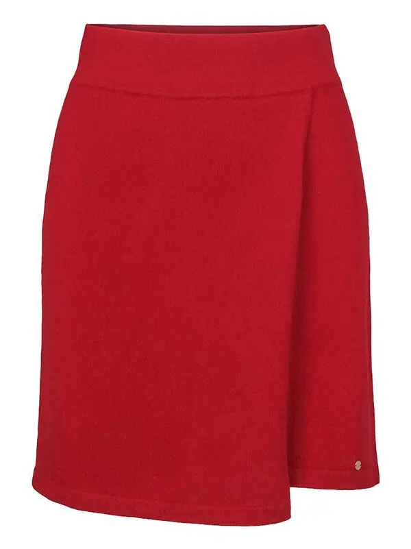 TIRILLM Anette Merino Wool Skirt With Wrap Front - Red