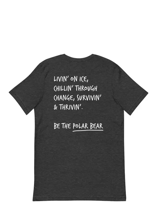 ANCHOR & CREW Heather Think Ocean Polar Bear Aspirations Cotton Embroidered T-shirt - Black