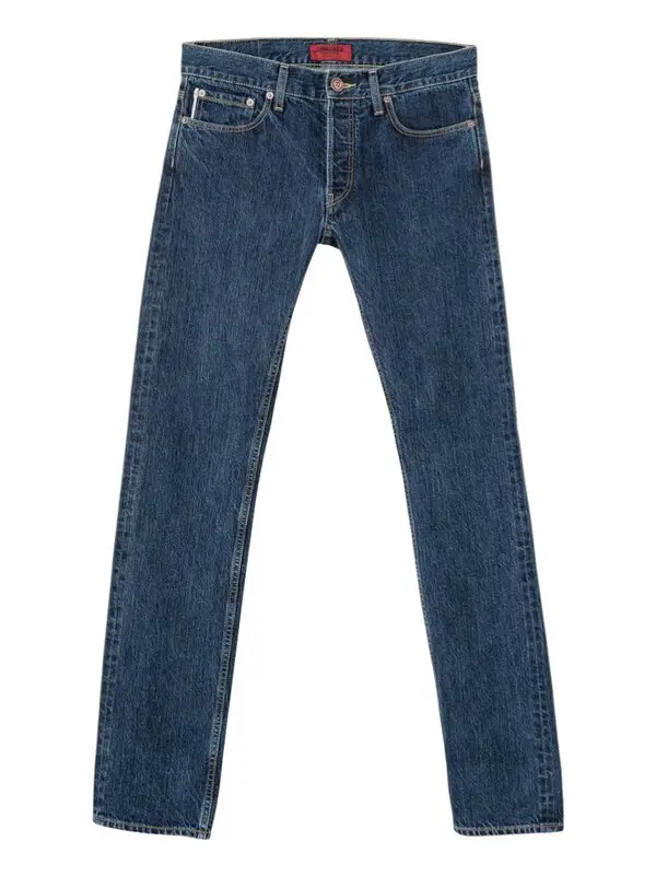 DIN & DEEN Slim Fit Denim Selvedge Washed White Jeans Katana Collection - Blue
