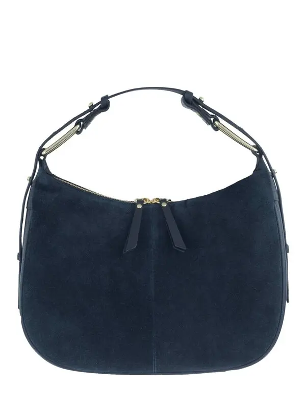 APATCHY LONDON The Charlie Navy Suede Bag - Blue