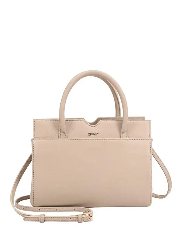 Paul Costelloe Hunza Leather Grab Bag Doeskin - White