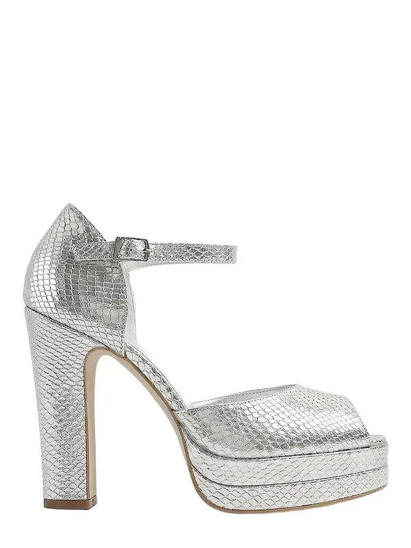TERRY DE HAVILLAND Lena Platform Block Heels - Silver