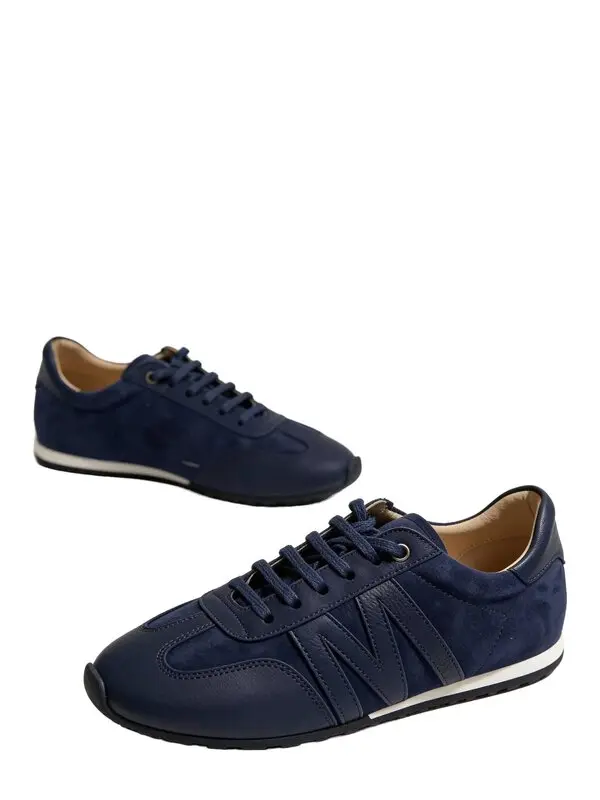 BY VIRGO Noir Handcrafted Leather Sneaker - Blue