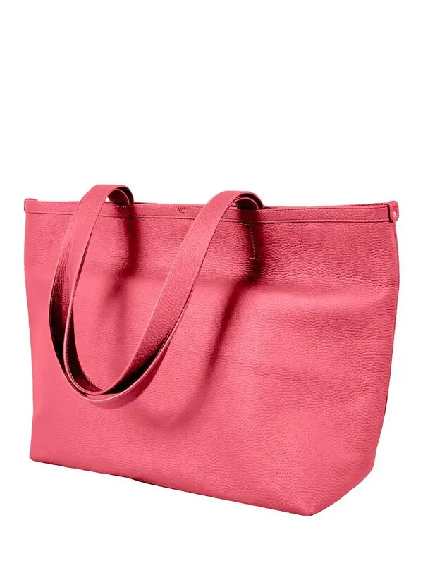GODI. The Eva Handmade Leather Tote Bag In Flamingo - Black